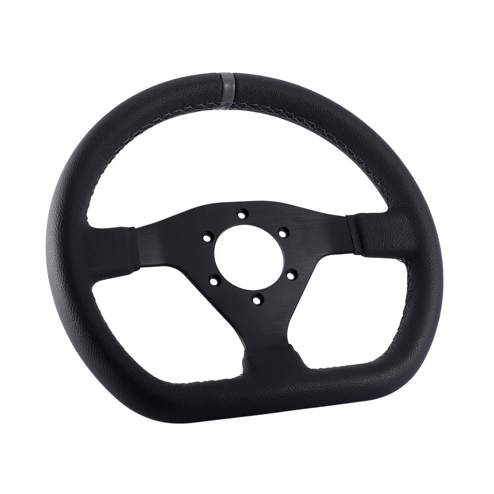 300mm Steering Wheel Flat Leather Car Drift Pc Sim Gaming Sport Contr ...